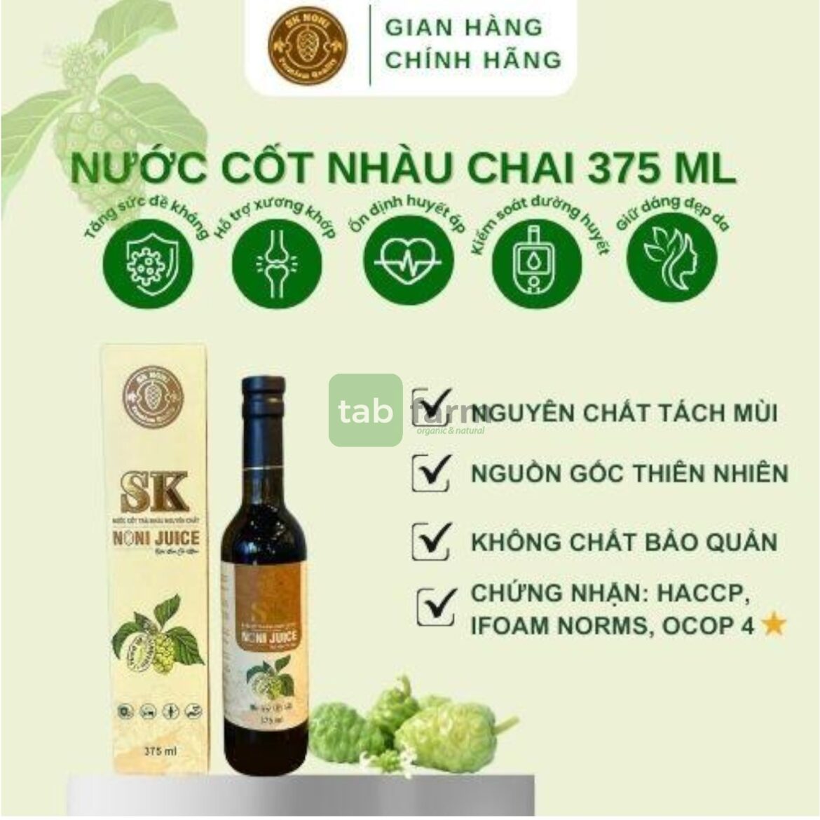 Nước Cốt Trái Nhàu Nguyên Chất SK NONI – Tăng Cường Sức Khỏe